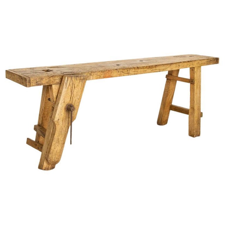 Antique Carpenter's Work Bench Work Table Rustic Console Table from ...