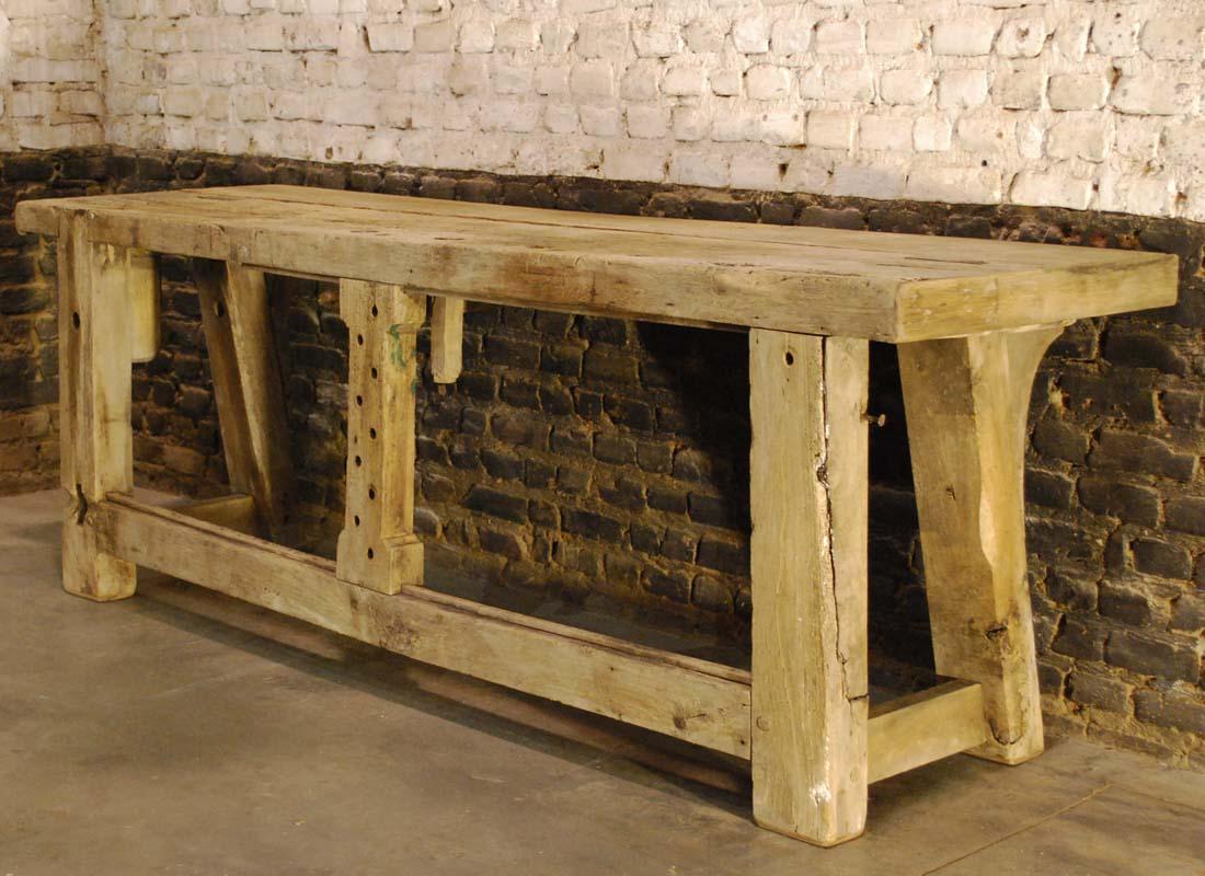 Antique Carpenter's Workbench, Solid Natural Oak, France, circa 1900 at ...