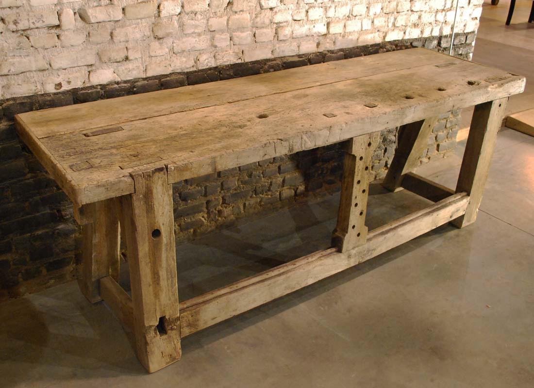 Antique Carpenter's Workbench, Solid Natural Oak, France, circa 1900 at ...