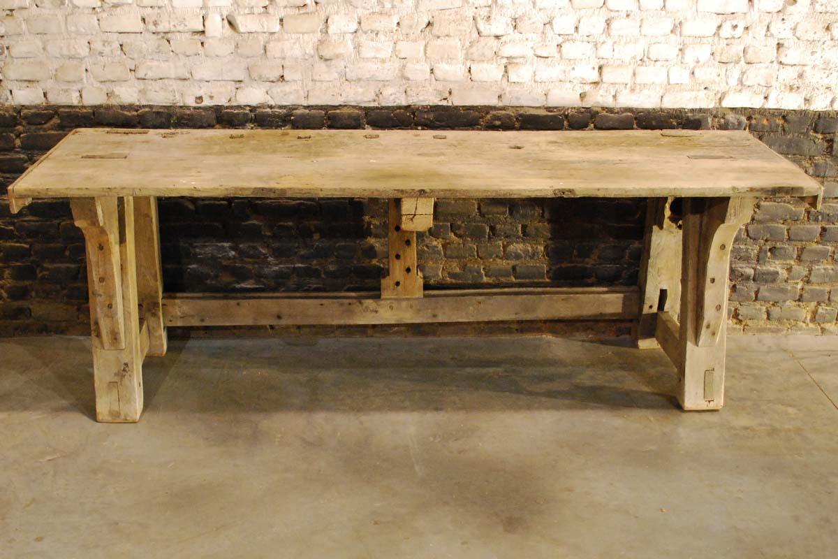Antique Carpenter's Workbench, Solid Natural Oak, France, circa 1900 at ...