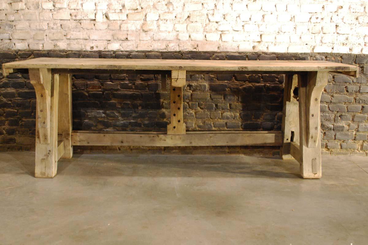 Antique Carpenter's Workbench, Solid Natural Oak, France, circa 1900 at ...