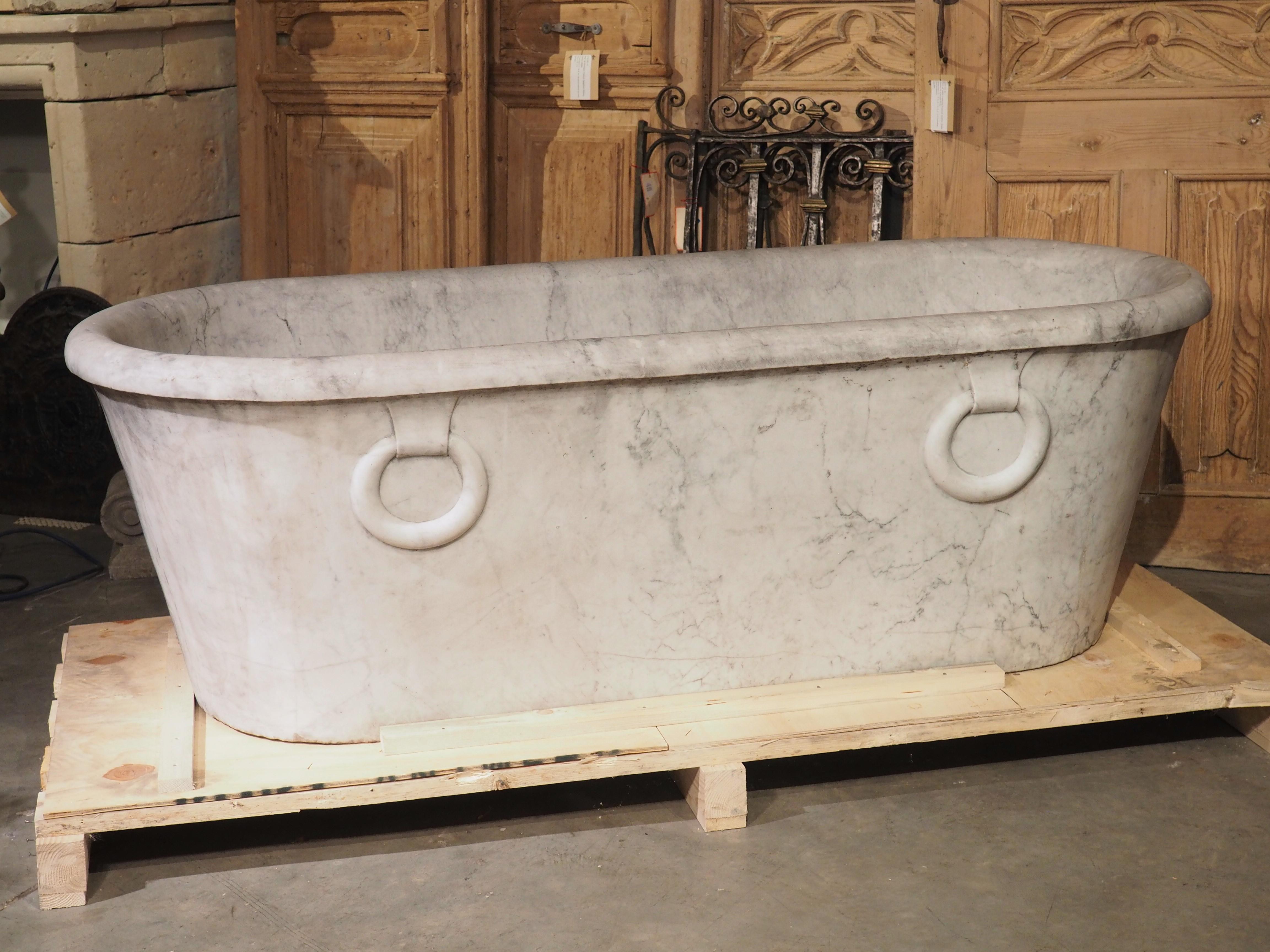 Antique Carrara Marble Bathtub from Italy, 19th Century at 1stDibs