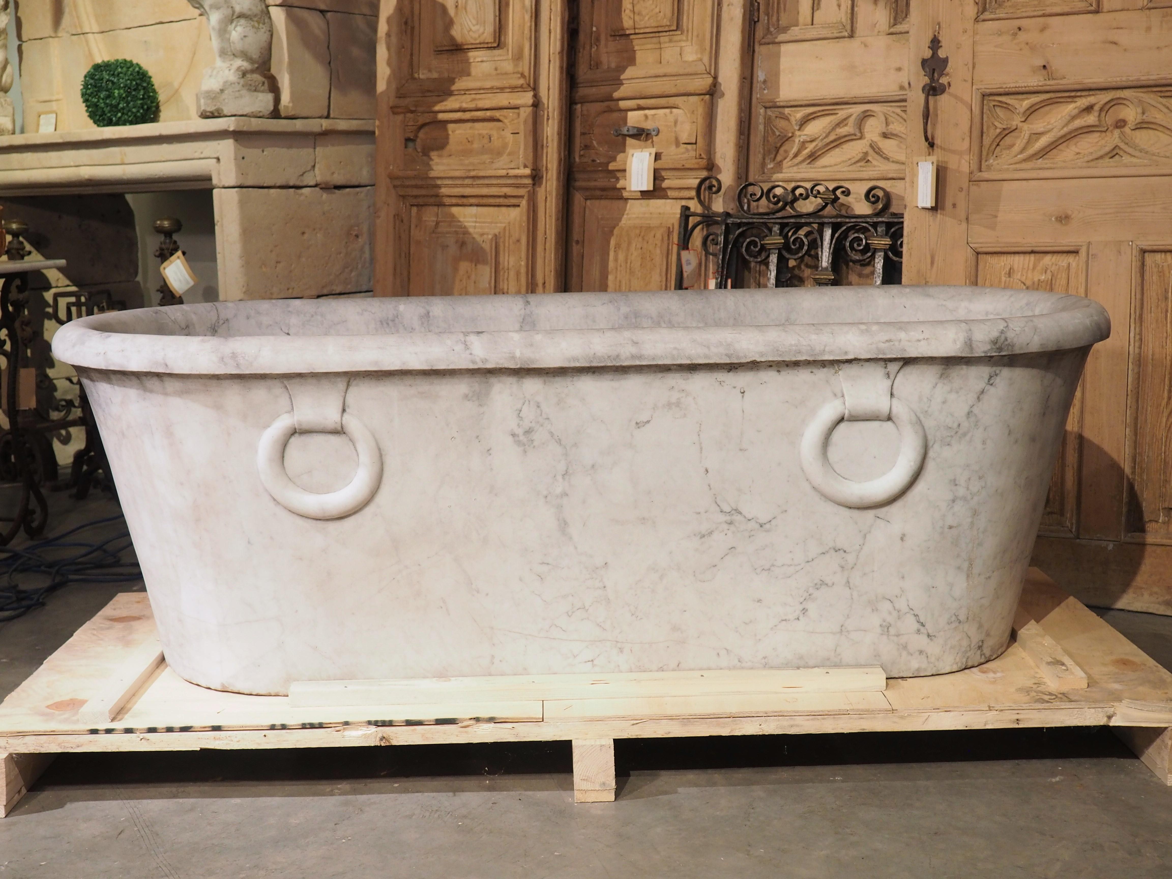 Antique Carrara Marble Bathtub from Italy, 19th Century at 1stDibs