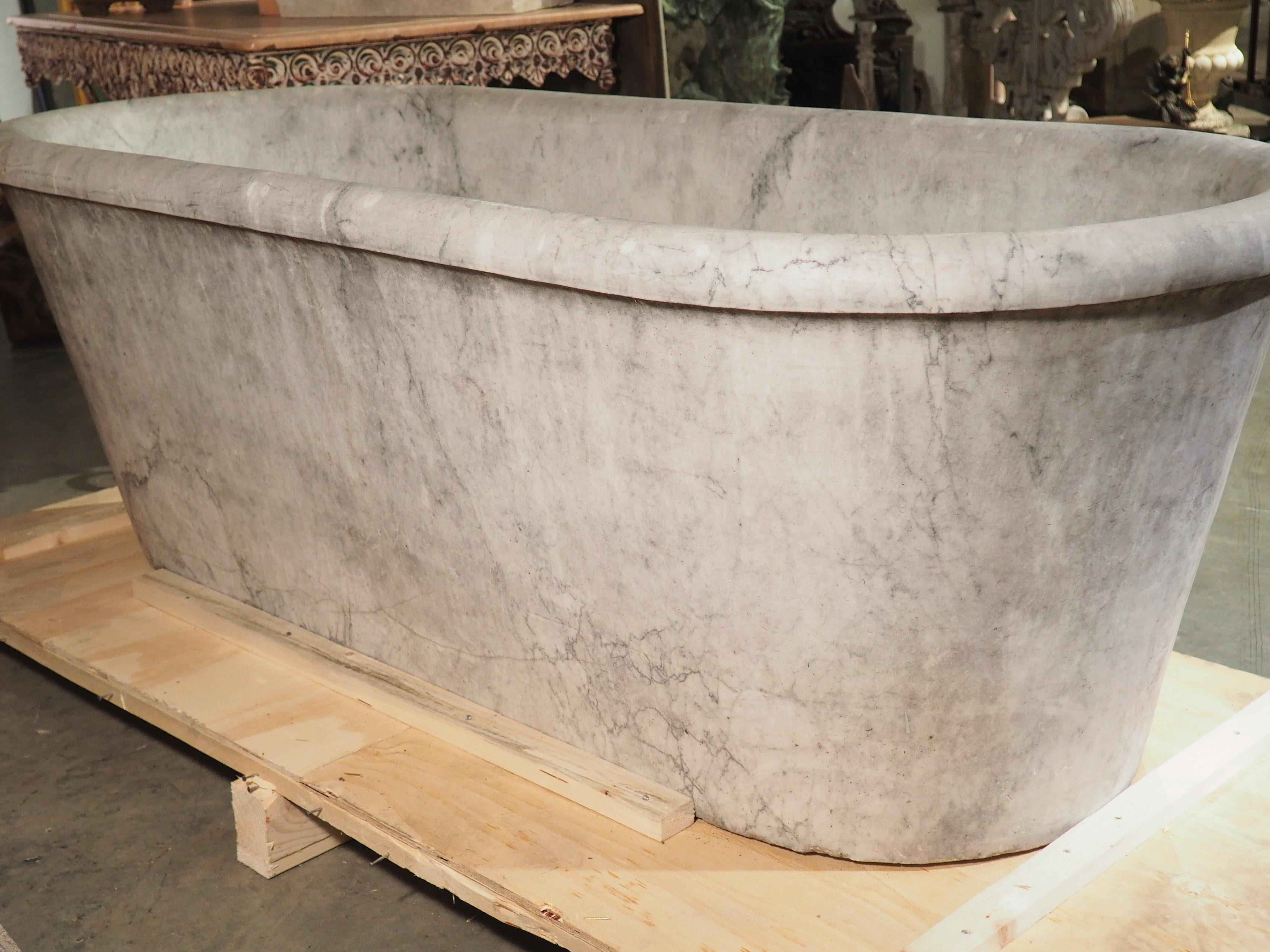 Antique Carrara Marble Bathtub from Italy, 19th Century at 1stDibs