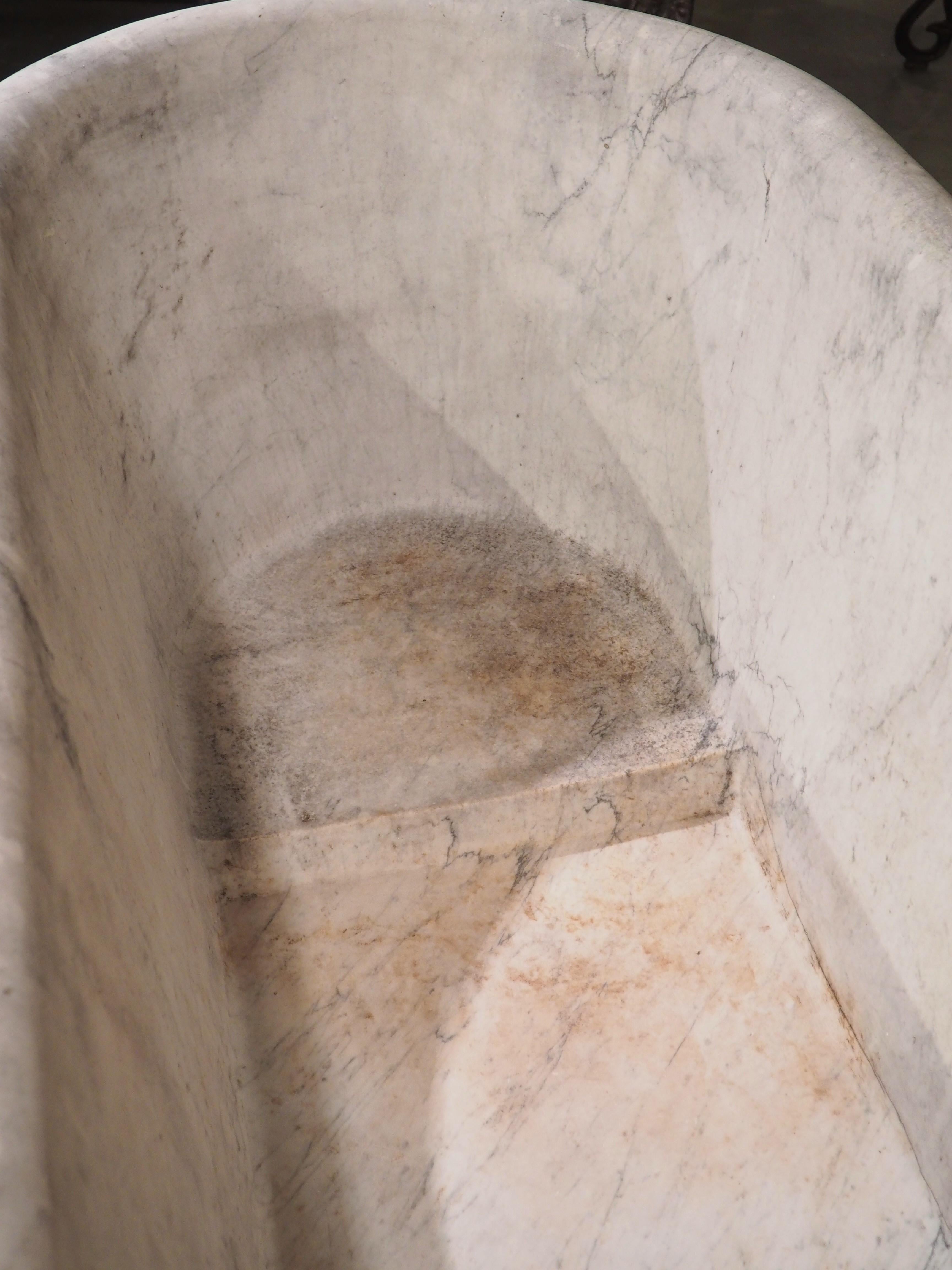 Antique Carrara Marble Bathtub from Italy, 19th Century at 1stDibs