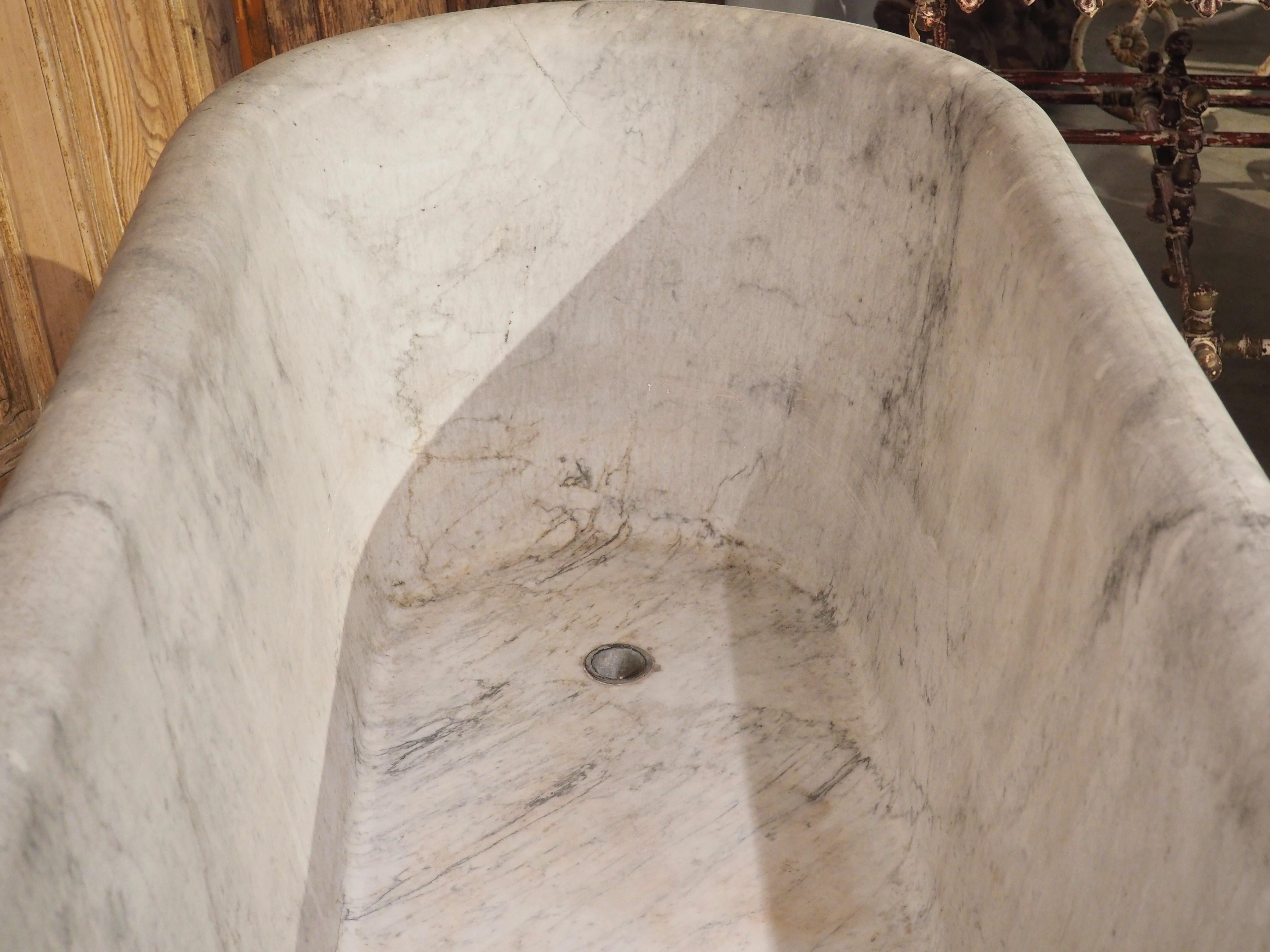 Antique Carrara Marble Bathtub from Italy, 19th Century at 1stDibs