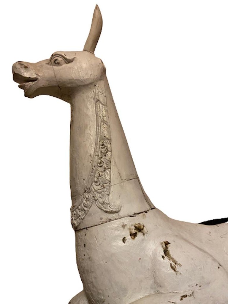 Antique Carrousel Large Life Size Fully Grown Wooden Animal/Llama at ...
