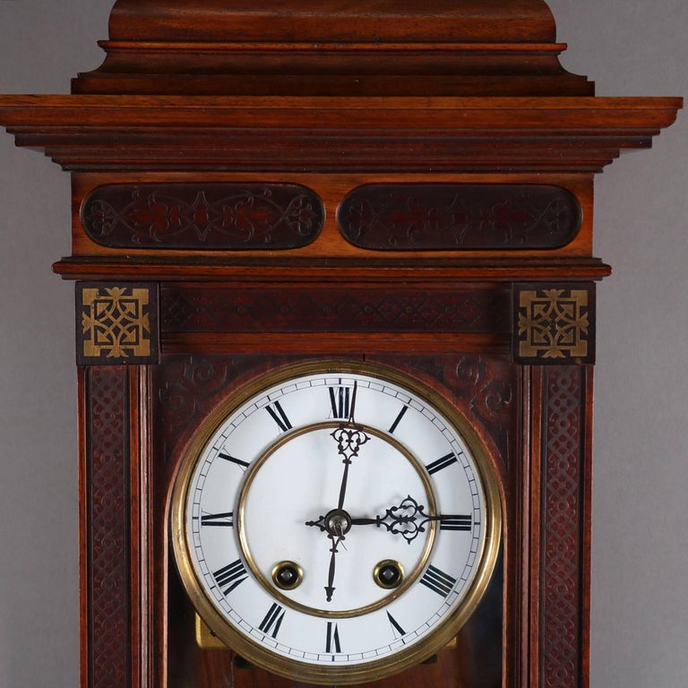 Antique Carved and Ebonized Walnut Vienna Regulator Wall Clock, circa ...