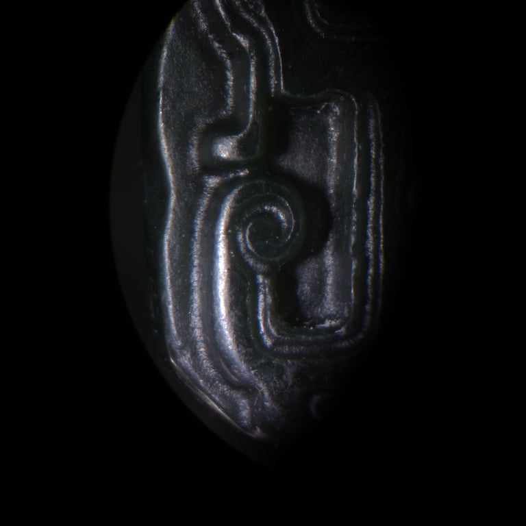 Antique Carved Black Nephrite Jade Tablet Qing Dynasty Period Untreated ...