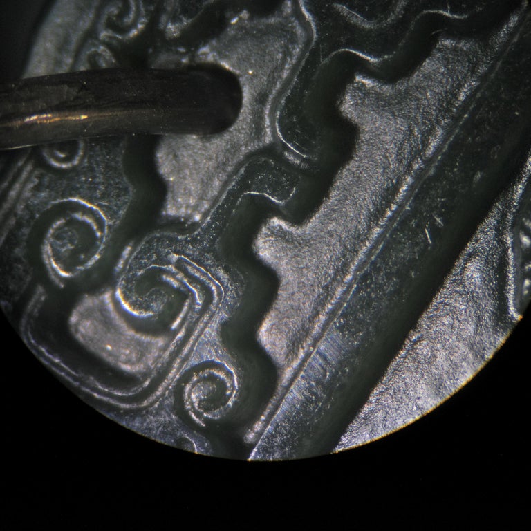 Antique Carved Black Nephrite Jade Tablet Qing Dynasty Period Untreated ...