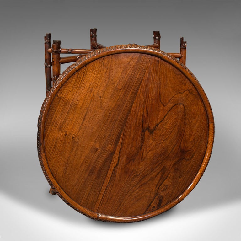 Antique Carved Campaign Table, Anglo Indian, Folding, Colonial ...