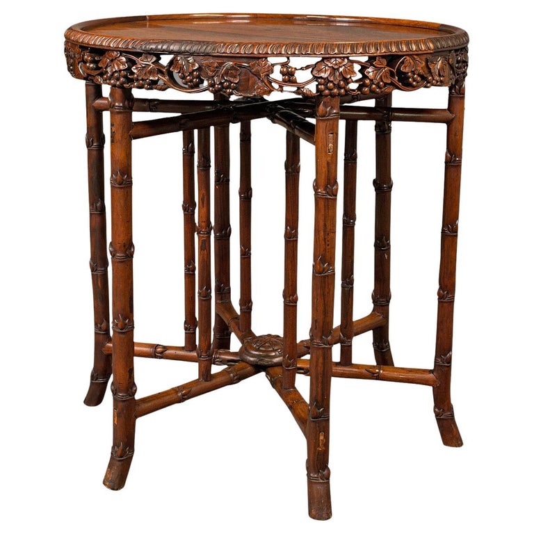 Antique Carved Campaign Table, Anglo Indian, Folding, Colonial ...