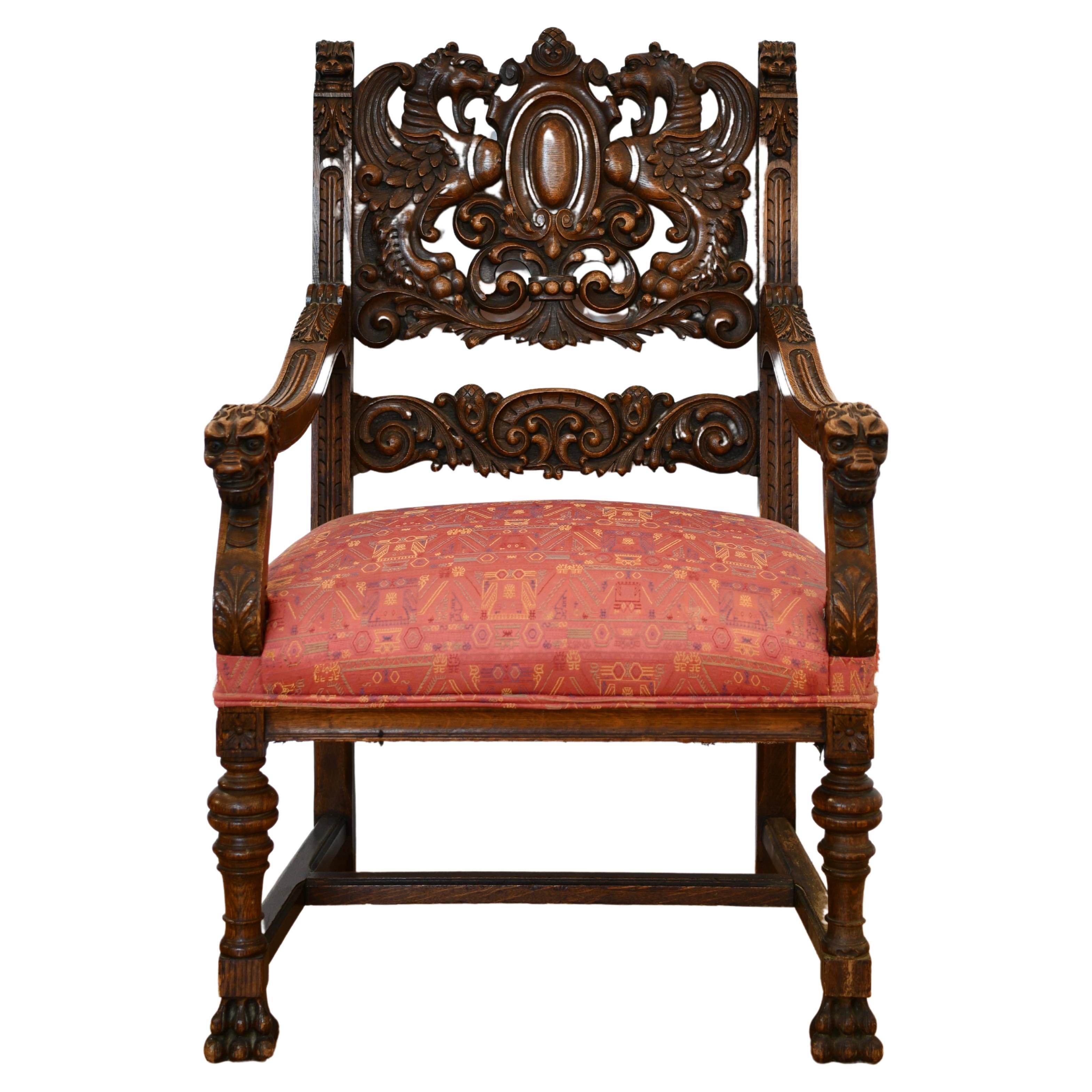 Antique Carved Chair For Sale at 1stDibs