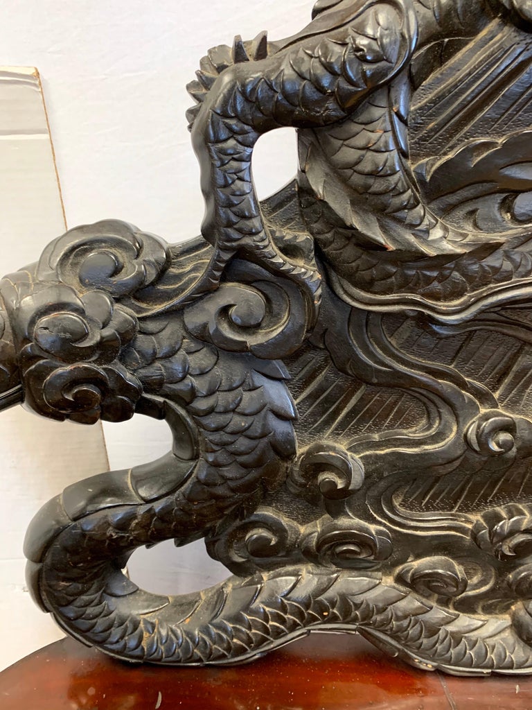 Antique Carved Chinese Dragon Bench Settee at 1stDibs