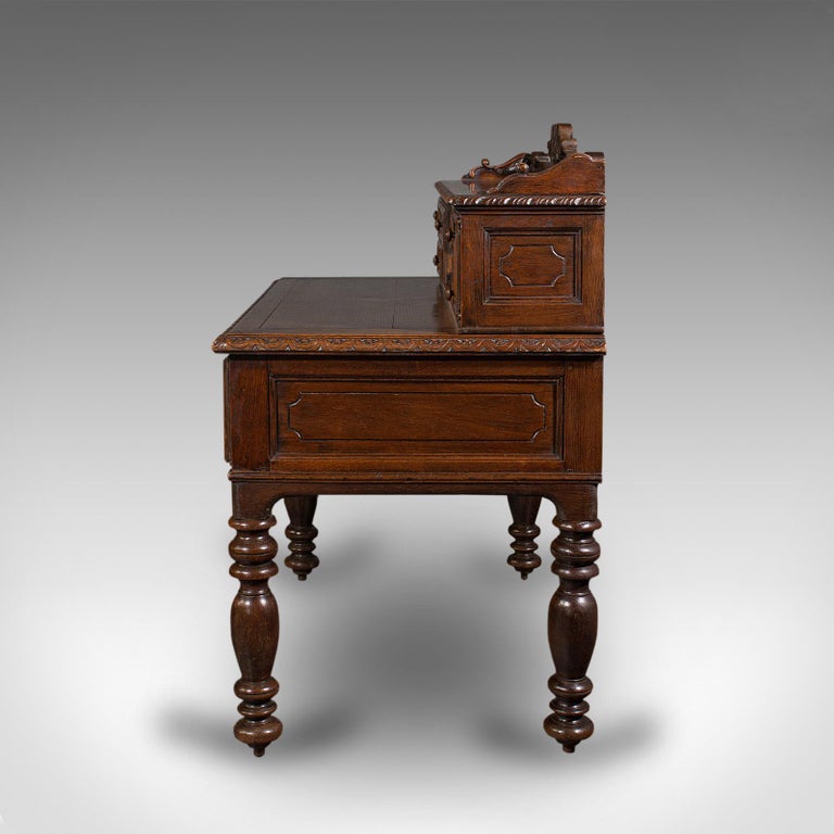 Antique Carved Correspondence Desk, Scottish Oak, Writing Table, Early ...