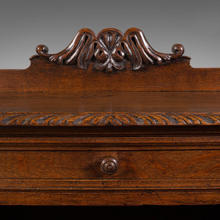 Antique Carved Correspondence Desk, Scottish Oak, Writing Table, Early ...