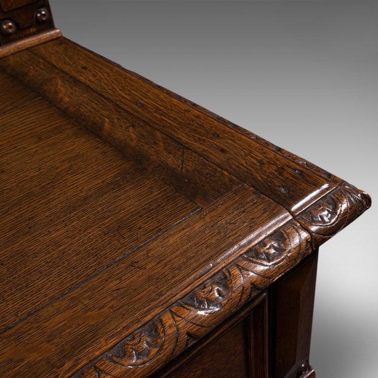 Antique Carved Correspondence Desk, Scottish Oak, Writing Table, Early ...