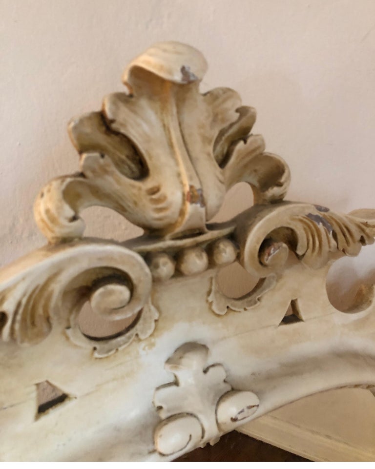 Antique Carved French Rococo Enameld and Gilt Ivory Mirror at 1stDibs