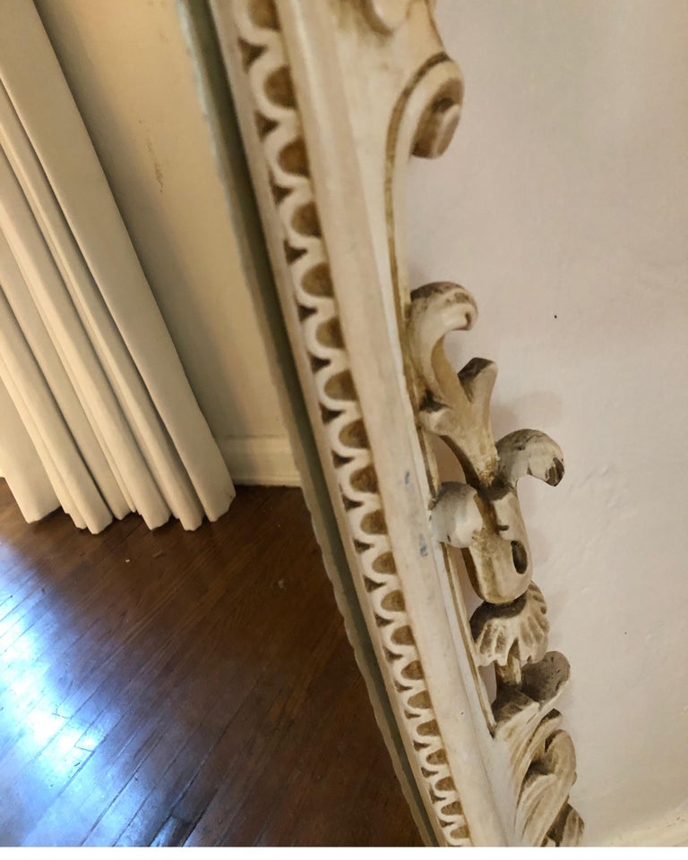Antique Carved French Rococo Enameld and Gilt Ivory Mirror at 1stDibs