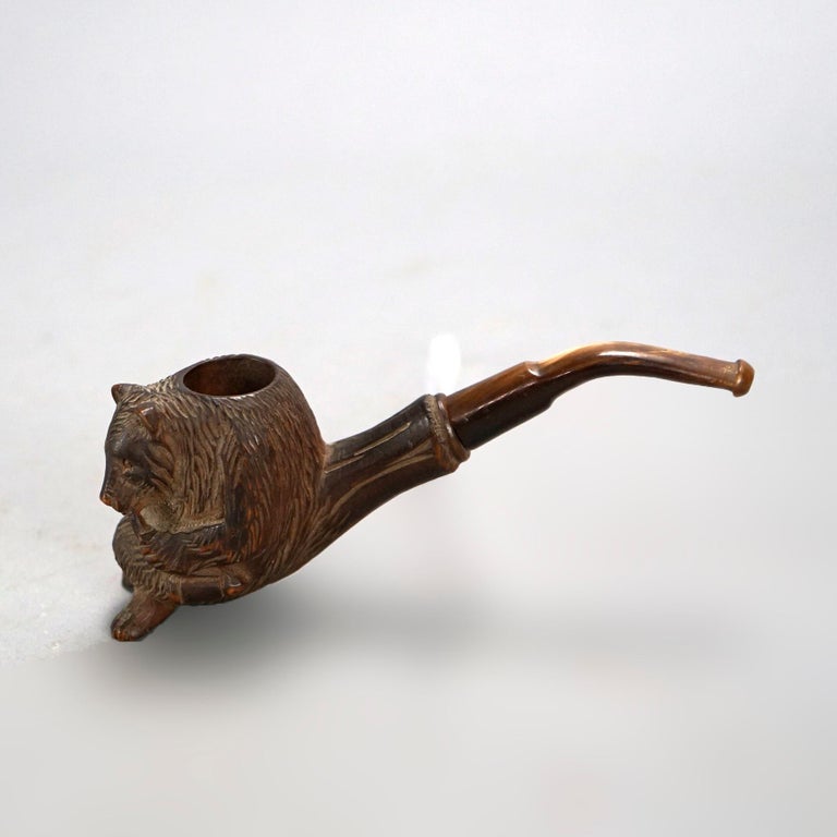 Antique Carved German Black Forest Figural Bear Tobacco Pipe, Circa ...