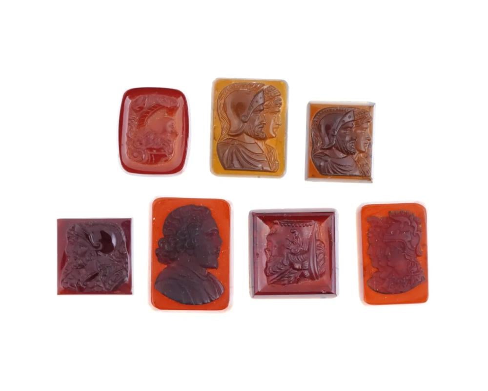 Antique Carved Glass Intaglio Collection For Sale at 1stDibs