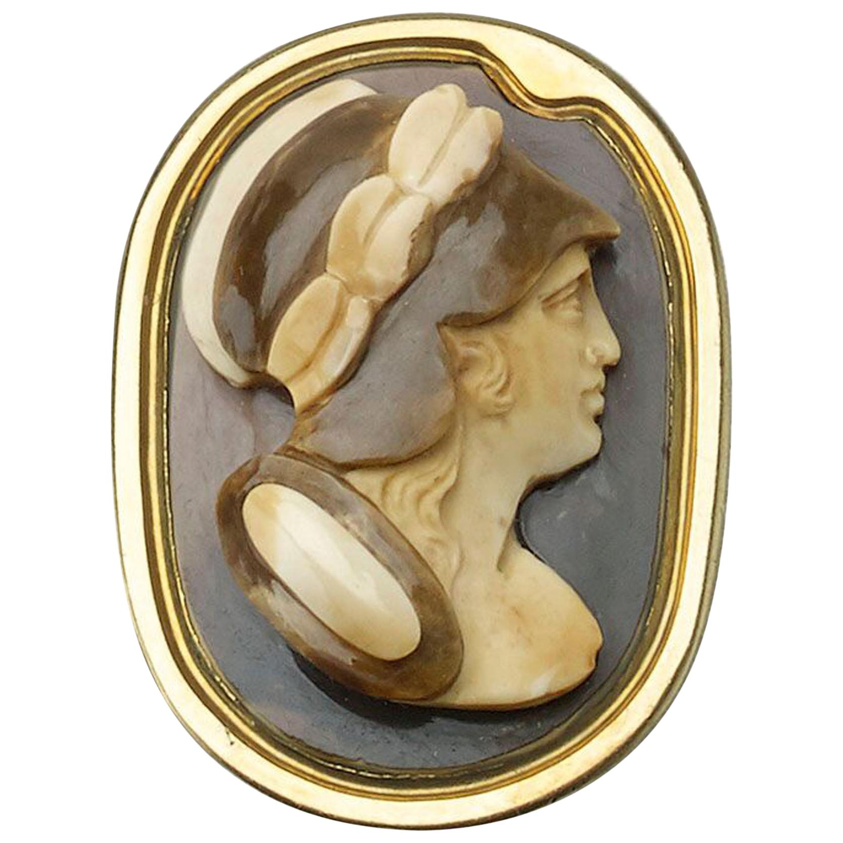 Antique Carved Hardstone Cameo Ring For Sale at 1stDibs