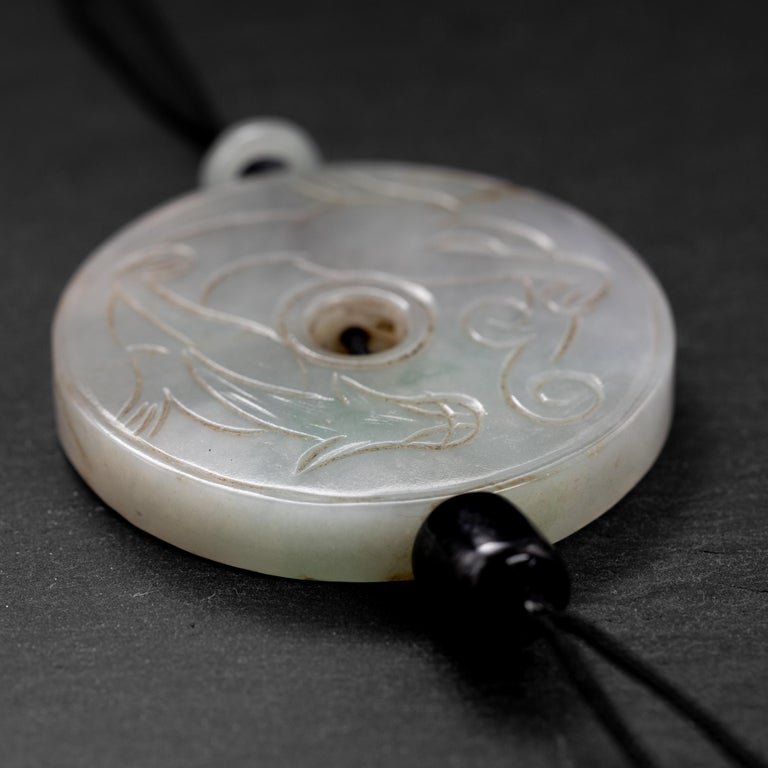 Antique Carved Jadeite Pi Disk For Sale at 1stDibs