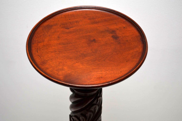 Antique Carved Mahogany Torchere Stand at 1stDibs