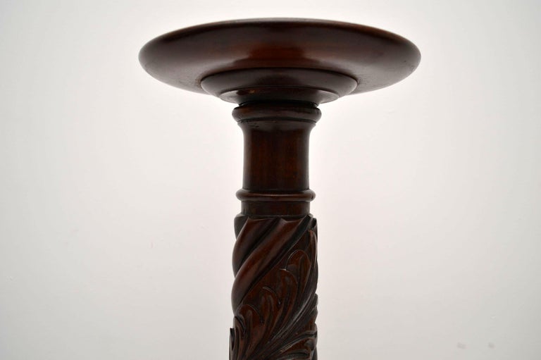 Antique Carved Mahogany Torchere Stand at 1stDibs