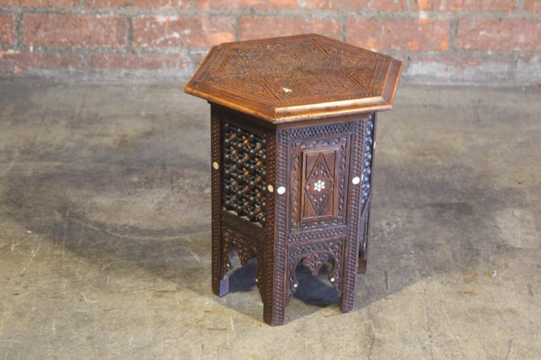 Antique Carved Moorish Side Table For Sale at 1stDibs