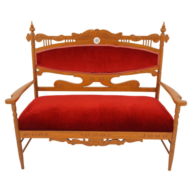 Antique Carved Oak, American Sofa, Settee, American 1880, H299 For Sale ...