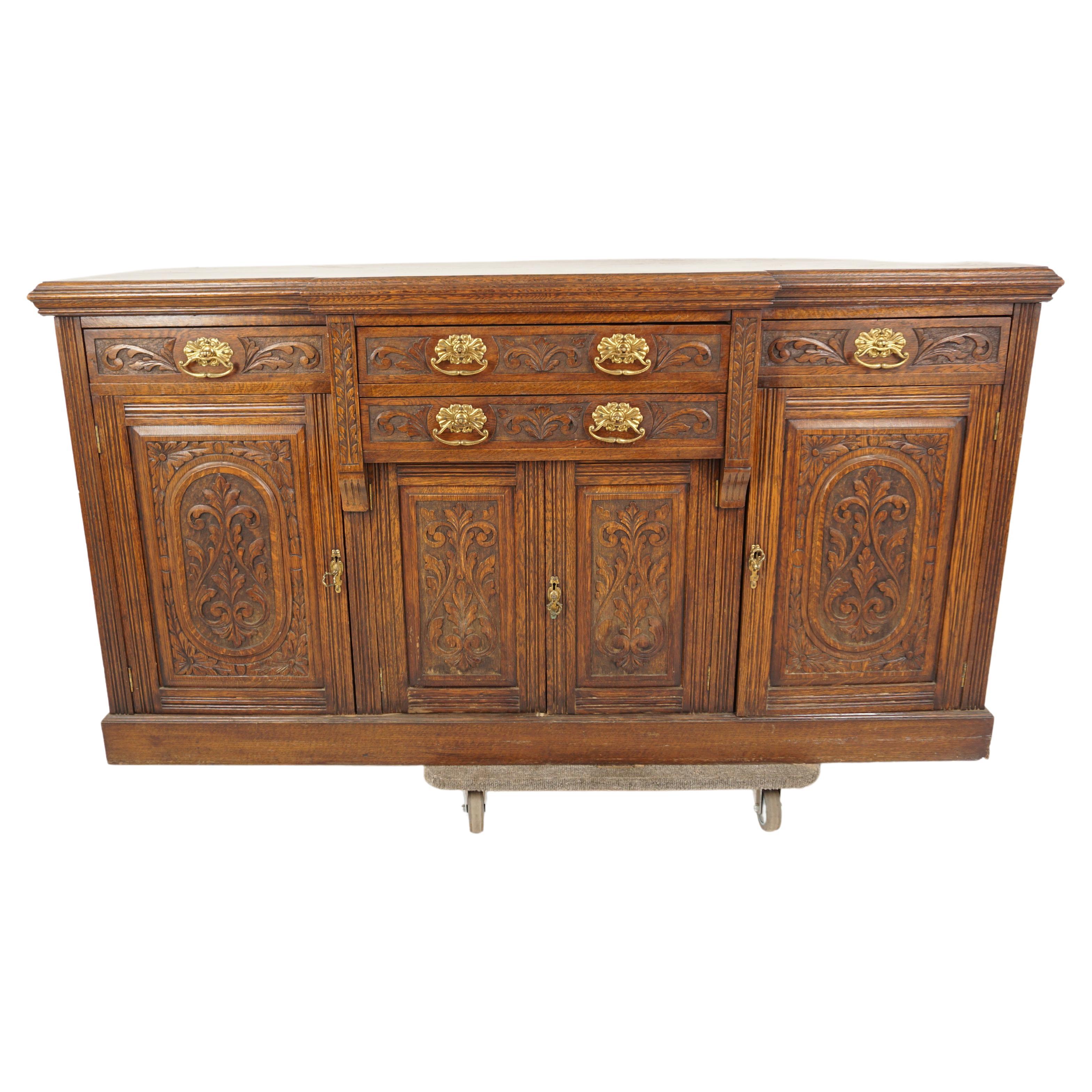 Antique Scottish Oak Welsh Dresser, Sideboard, Buffet with Plate Rails ...