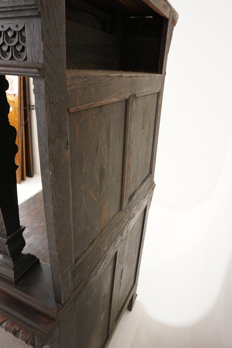 Antique Carved Oak Sideboard Buffet Hutch, Green Man, Scotland 1880 ...