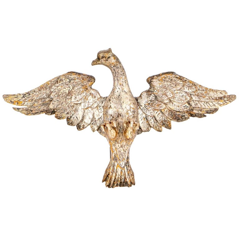 Antique Carved Silver Gilt Eagle For Sale at 1stDibs