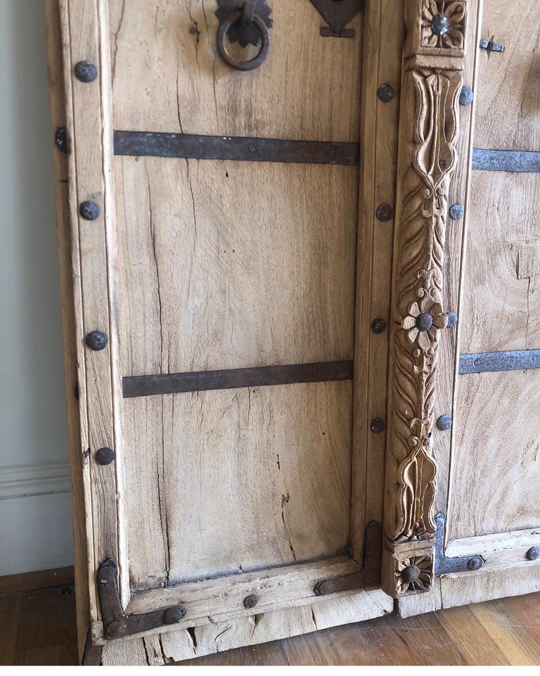 Antique Carved Teak Wood Indian Door/Gate For Sale at 1stDibs