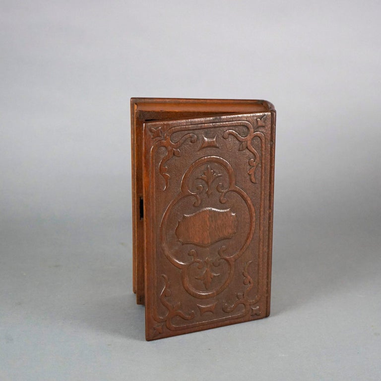Antique Carved Walnut Book Box, Circa 1900 For Sale at 1stDibs
