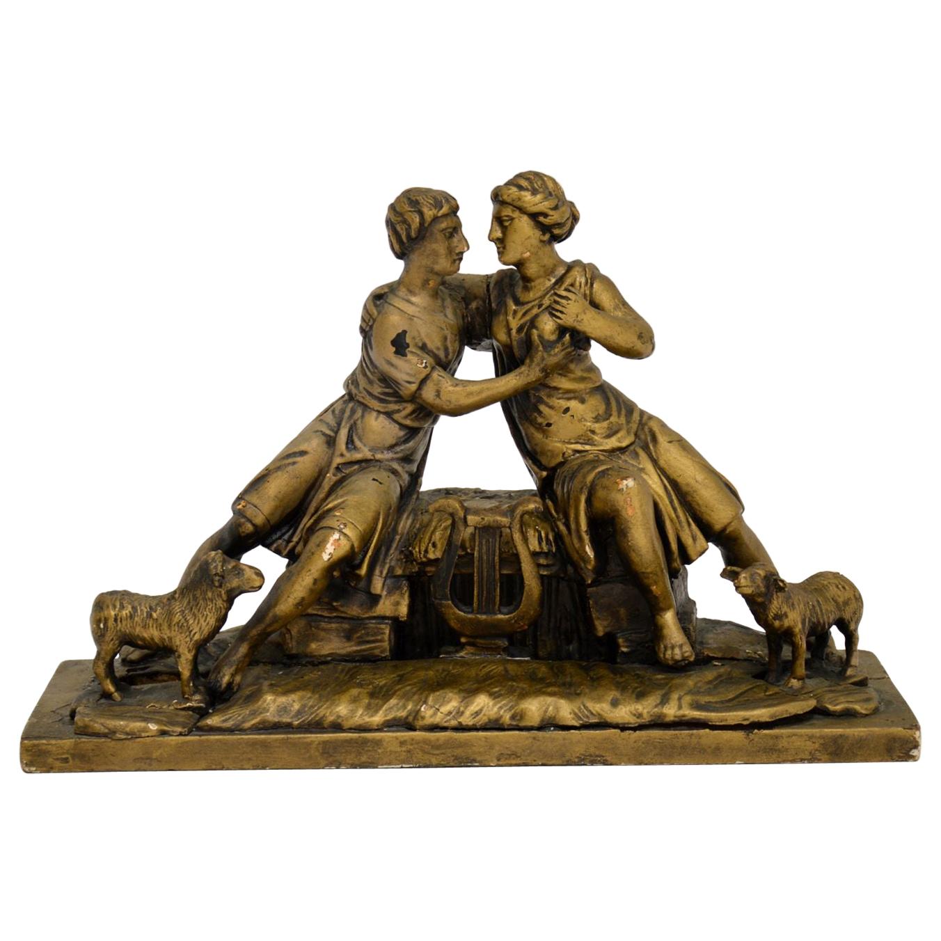 Antique Decorative Chalk Ware Figure of a Boy For Sale at 1stDibs