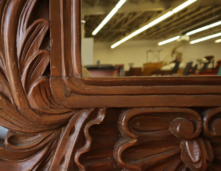 Antique Carved Wood Filigree Wall Mirror For Sale at 1stDibs | carved ...
