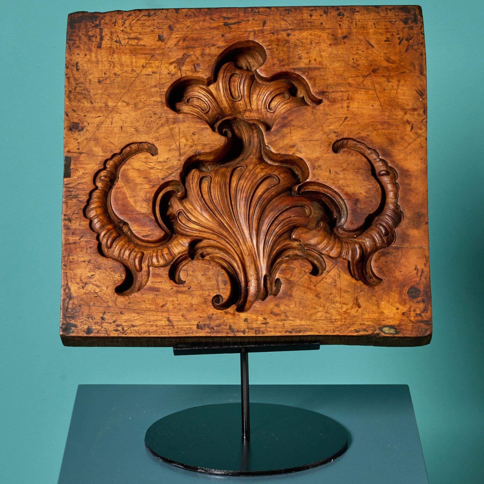 Antique Carved Wooden Cartouche Mould Ex. Tucker Collection For Sale at ...