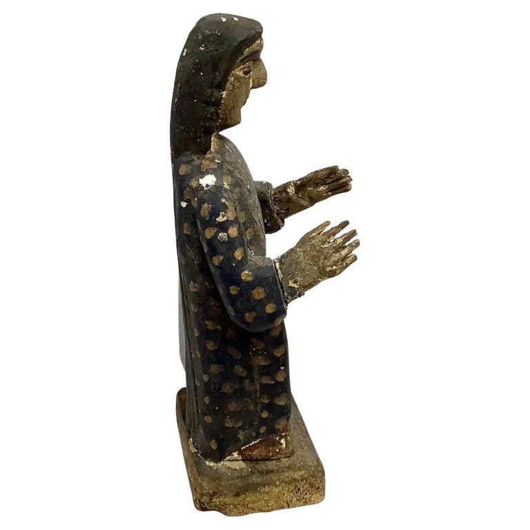 Antique Carved Wooden Spanish Colonial Santo For Sale at 1stDibs