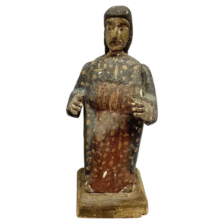 Antique Carved Wooden Spanish Colonial Santo For Sale at 1stDibs