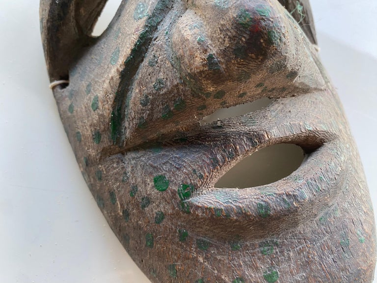 Antique Carved Wooden Tribal Mask with Original Painting, Probably ...