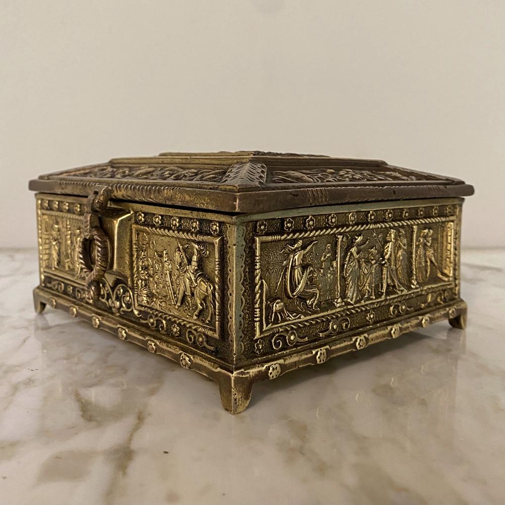 Antique Cast Bronze Jewelry Box at 1stDibs