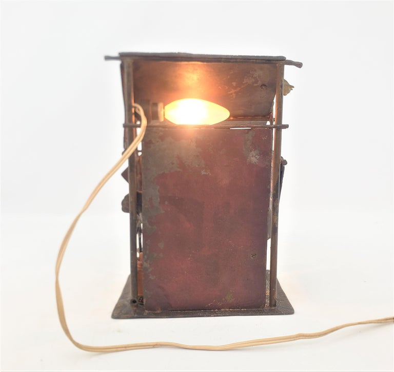 Antique Cast and Cold Painted Metal Lighted Bessarabian Sculpture or ...