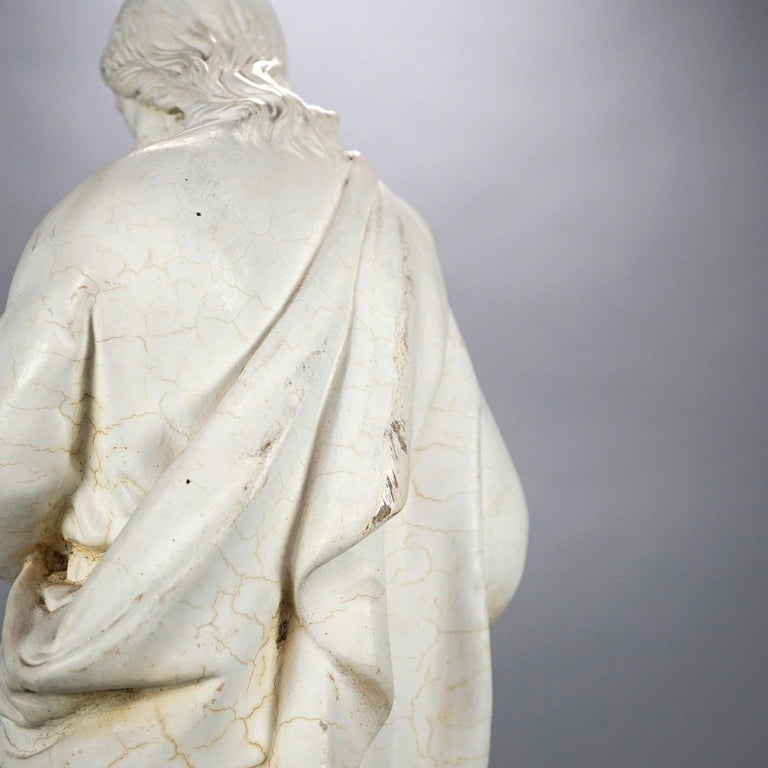 Antique Cast Hard Stone Reliquary Figure, Statue of Saint Jude, 19th C ...