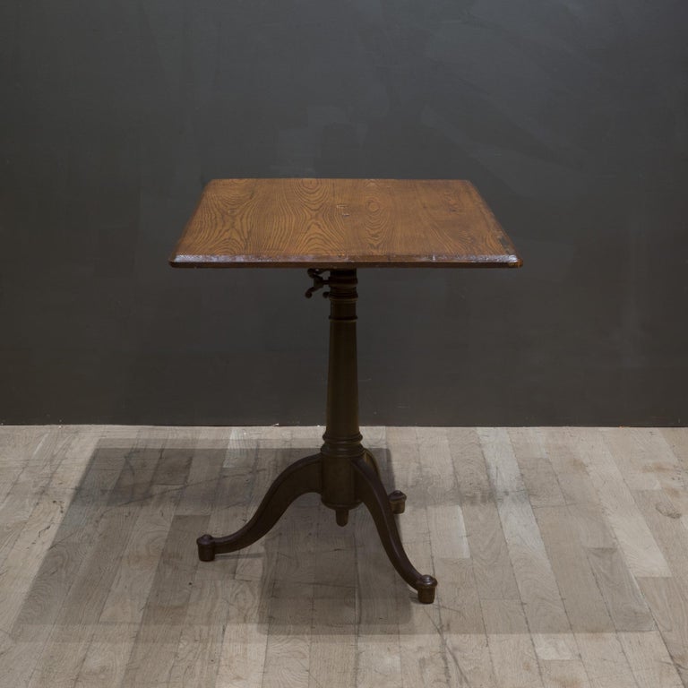 Antique Cast Iron and Wood Drafting Table, c.1900 For Sale at 1stDibs