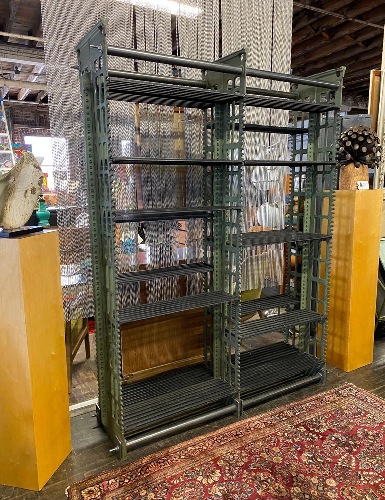 Antique Cast Iron Archival Library Bookcase by Snead For Sale at 1stDibs