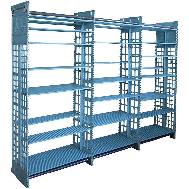 Antique Cast Iron Archival Library Bookcase by Snead at 1stDibs