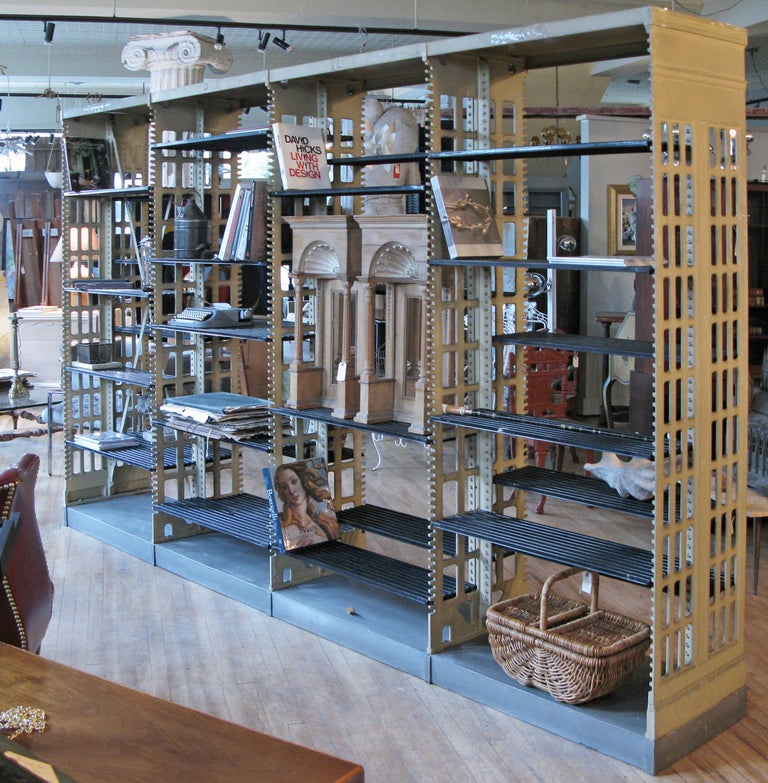 Antique Cast Iron Archival Library Bookcase by Snead at 1stDibs