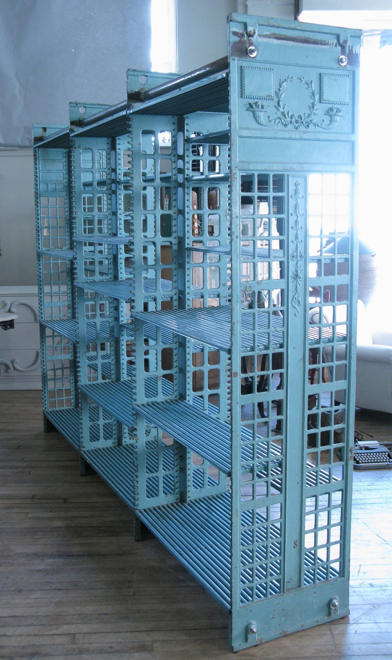Antique Cast Iron Archival Library Bookcase by Snead at 1stDibs